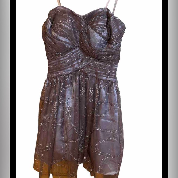 Hailey Logan | Dresses | Hailey Logan By Adrianna Papell Juniors 56 Purple Sequins Tulle Satin ...